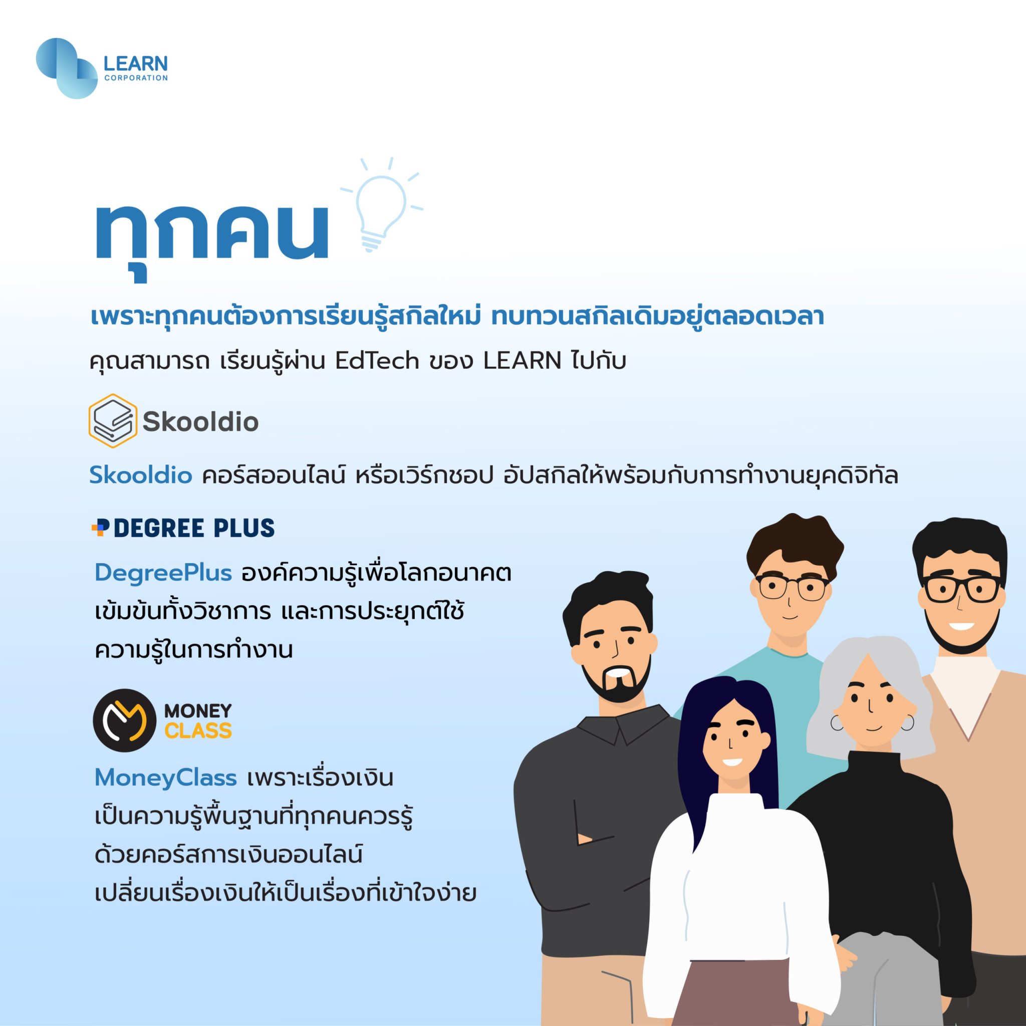 มัดรวม 3 EdTech อัปสกิล เพื่อ 3 กลุ่มคน จาก LEARN Corporation - LEARN Corporation
